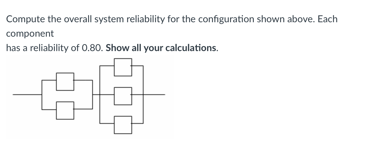 Solved Compute the overall system reliability for the | Chegg.com