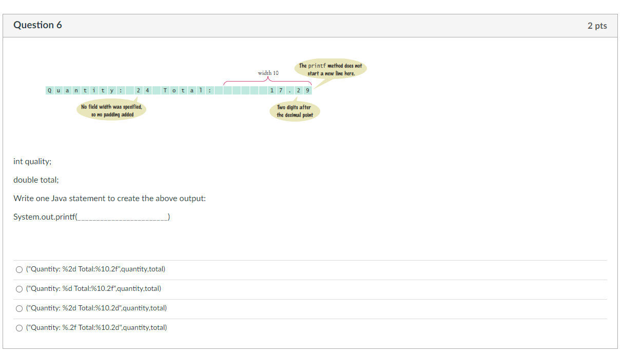 Solved Question 1 1 pts Tim Atte 27 To read keyboard input, | Chegg.com