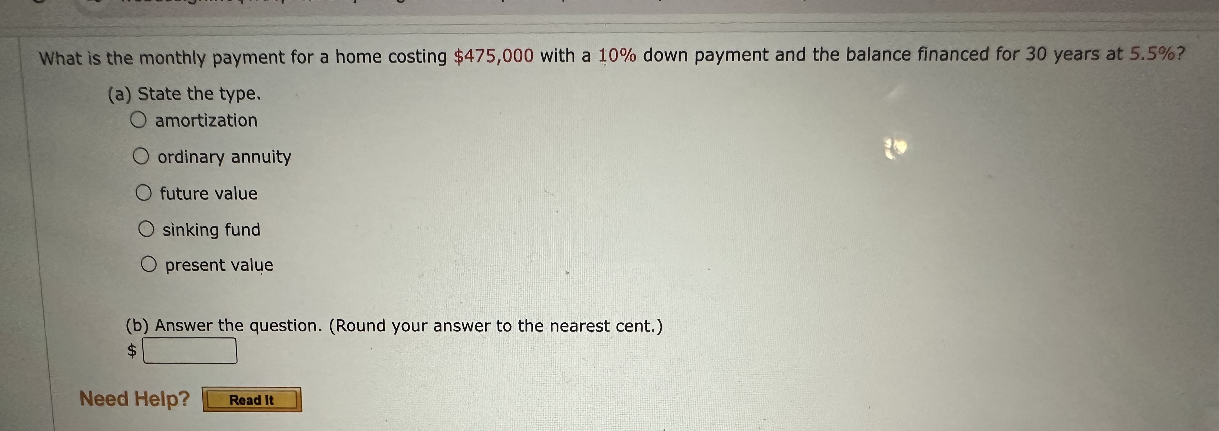 Solved What is the monthly payment for a home costing | Chegg.com