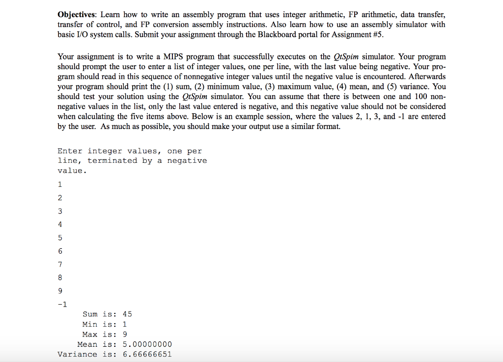 Objectives: Learn how to write an assembly program | Chegg.com