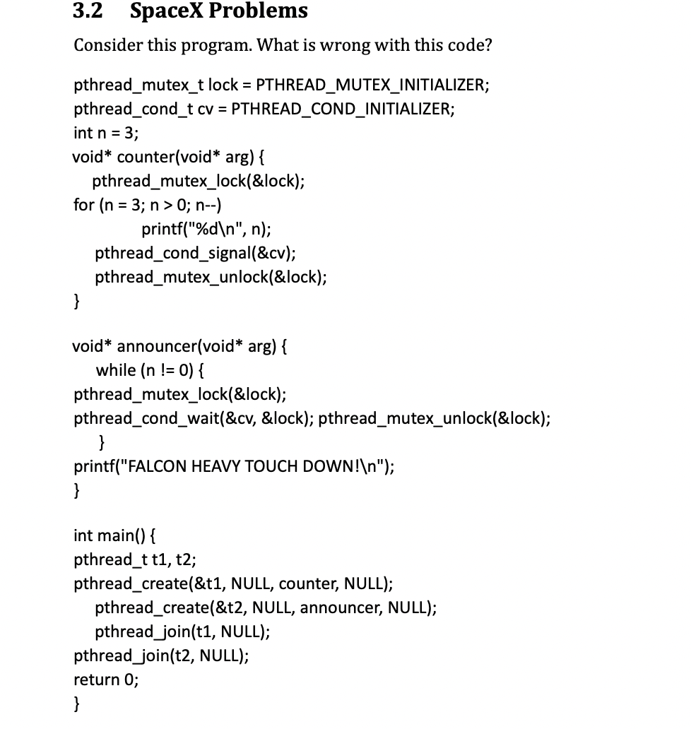 Solved 3.2 SpaceX Problems Consider this program. What is | Chegg.com