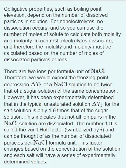 Solved Colligative properties, such as boiling point | Chegg.com