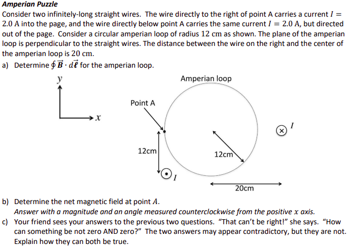 Solved Amperian Puzzle Consider two infinitely-long straight | Chegg.com