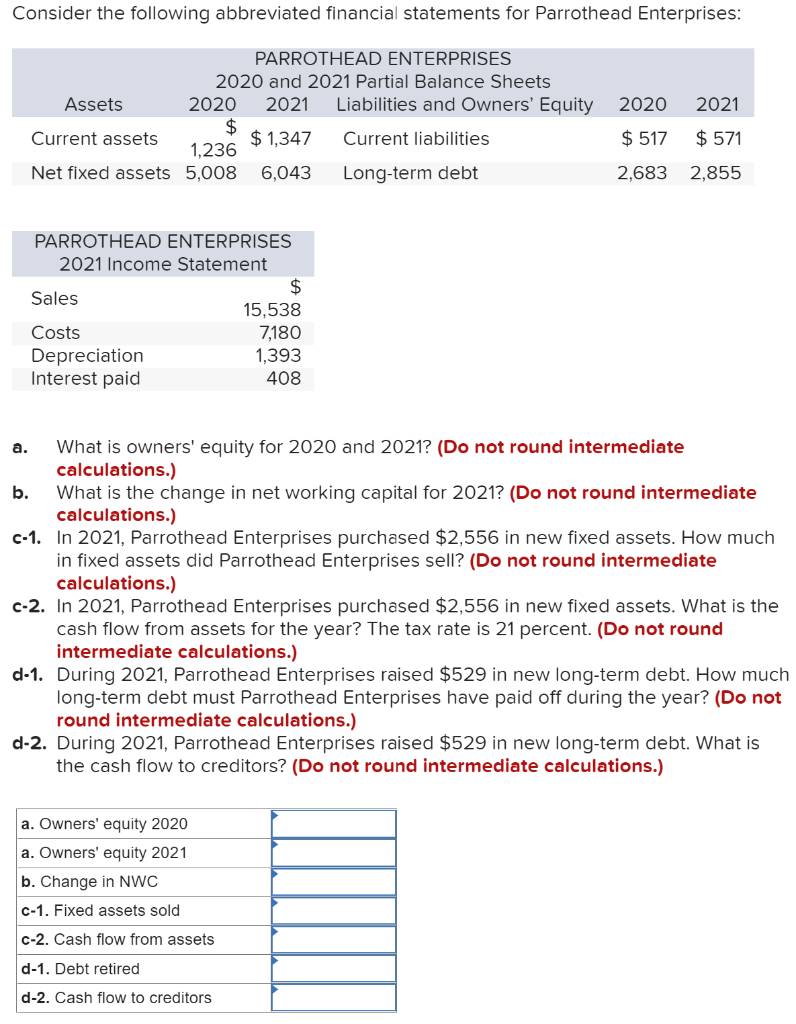 Solved Consider the following abbreviated financial | Chegg.com Solved Consider the following abbreviated financial | Chegg.com