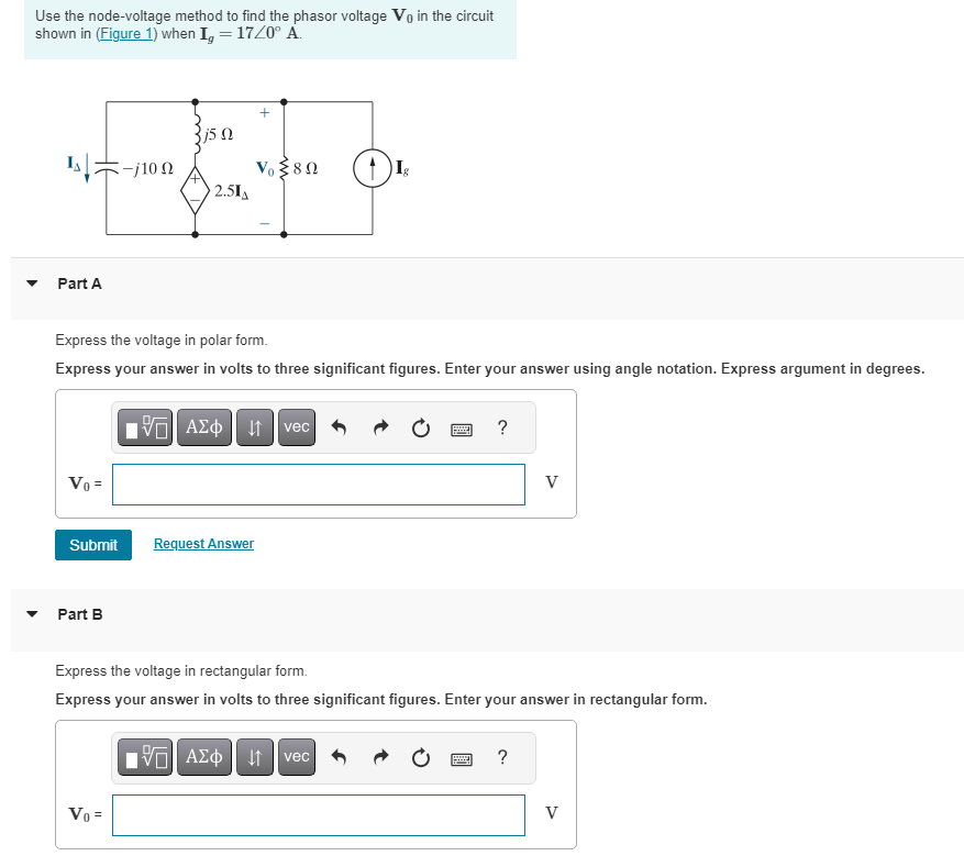 Solved Express the voltage in polar form.Express the voltage | Chegg.com
