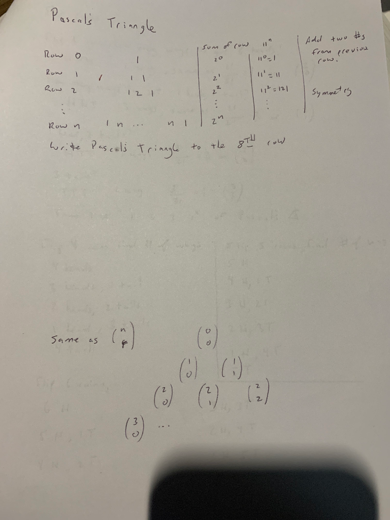 Solved Pascal's Triangle sum of row in Add from two #s | Chegg.com