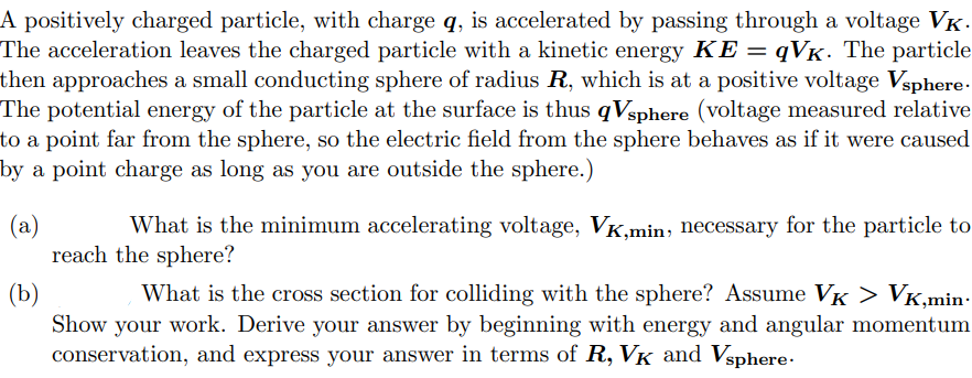 Solved A positively charged particle, with charge q, is | Chegg.com