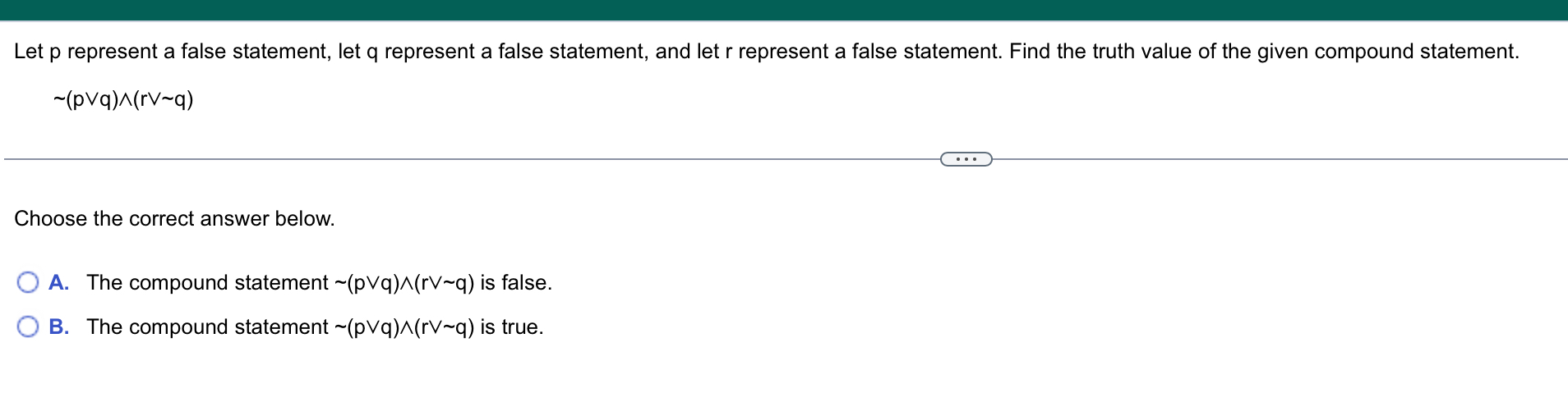 Solved Let p represent a false statement, let q represent | Chegg.com Solved Let p represent a false statement, let q represent | Chegg.com