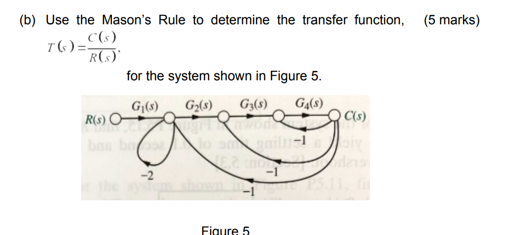 Solved (b) Use the Mason's Rule to determine the transfer | Chegg.com