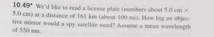 Solved 10.42 We intend to observe two distant | Chegg.com