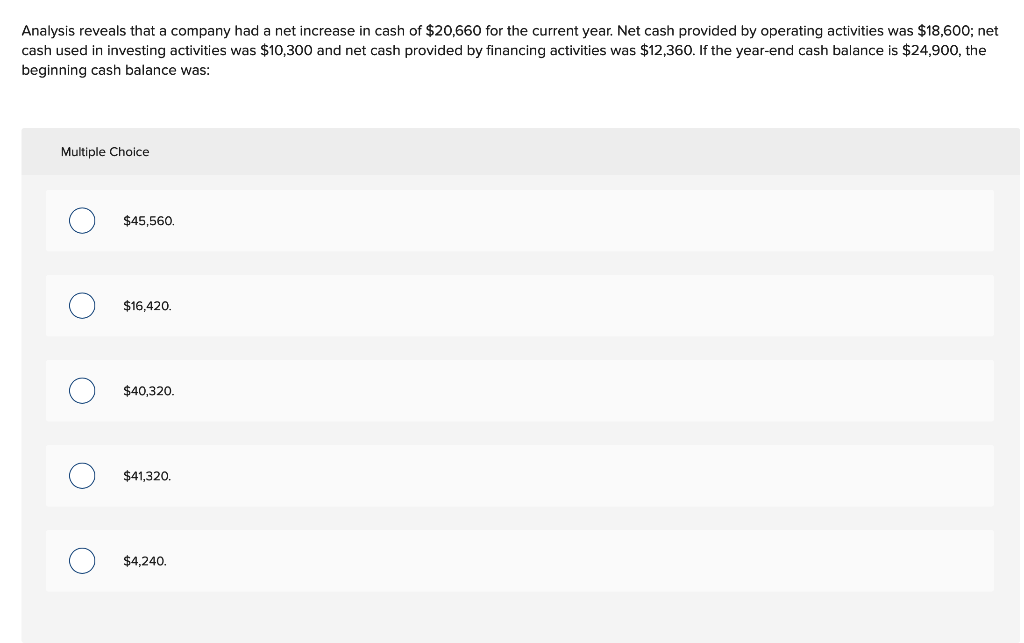 Solved Analysis reveals that a company had a net increase in | Chegg.com