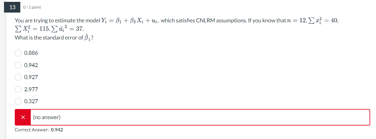 Solved You are trying to estimate the model Yi=β1+β2Xi+ui, | Chegg.com