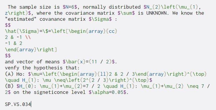 Solved The sample size is $N=6$, normally distributed | Chegg.com