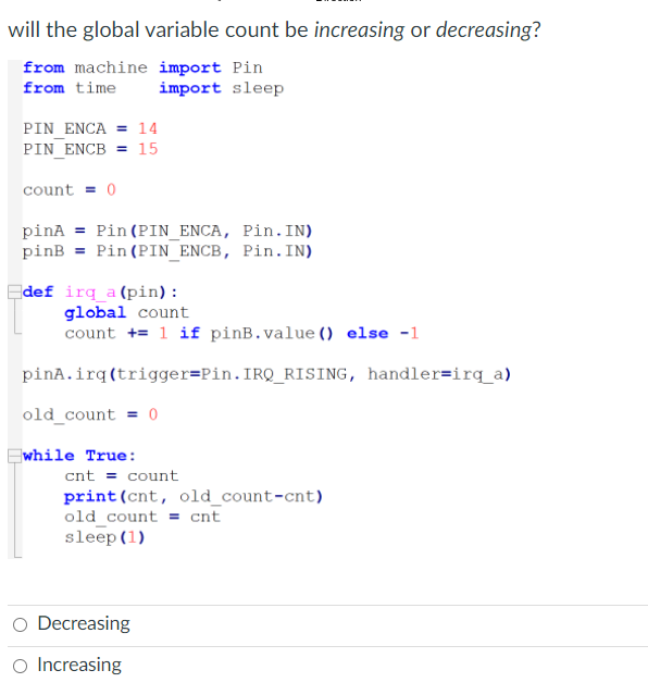 Solved A motor with a rotary encoder has been interfaced to | Chegg.com