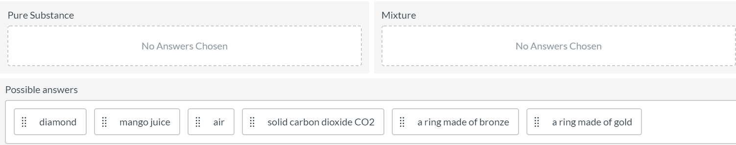 Solved Pure Substance Mixture No Answers Chosen No Answers | Chegg.com