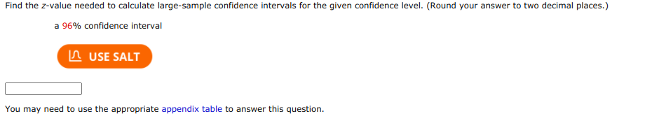 Solved Find the z-value needed to calculate large-sample | Chegg.com