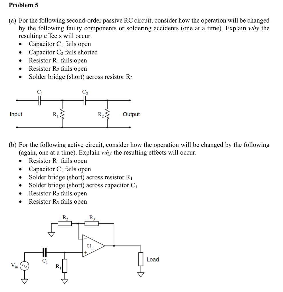 Solved Problem 5 (a) For the following second-order passive | Chegg.com