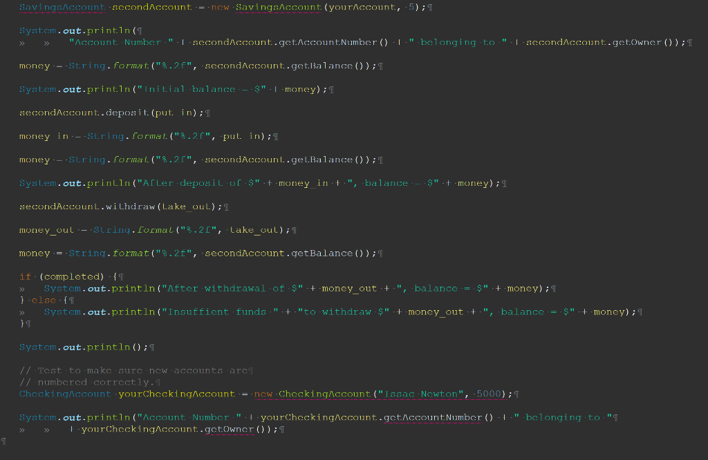 Solved Task \#1 Extending the BankAccount Class 1. Find the | Chegg.com