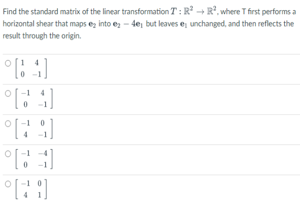 [solved] Find The Standard Matrix Of The Linear Transform
