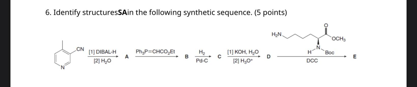 Solved 6. Identify structuresSAin the following synthetic | Chegg.com