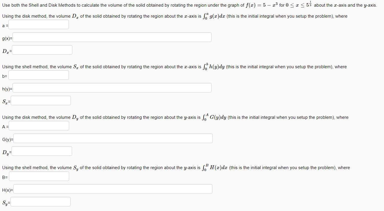 Solved Use both the Shell and Disk Methods to calculate the | Chegg.com