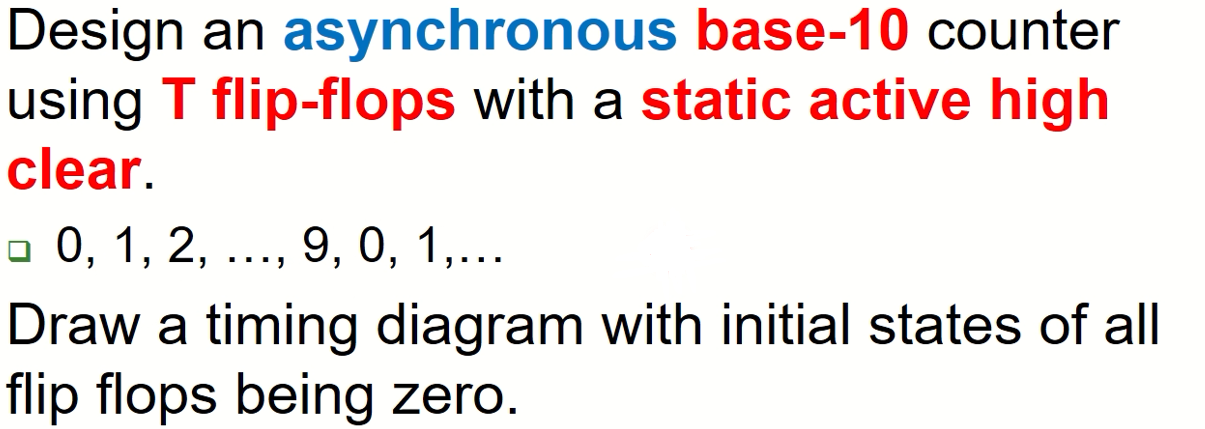 Solved Design an asynchronous base-10 counter using T | Chegg.com