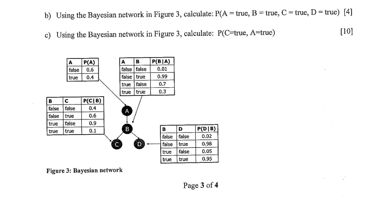Solved b) Using the Bayesian network in Figure 3, | Chegg.com Solved b) Using the Bayesian network in Figure 3, | Chegg.com