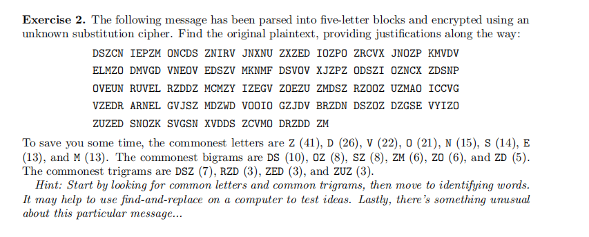 Exercise 2. The following message has been parsed | Chegg.com