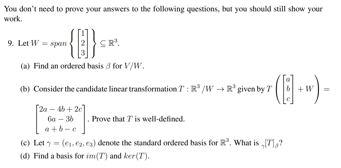 Solved You don't need to prove your answers to the following | Chegg.com