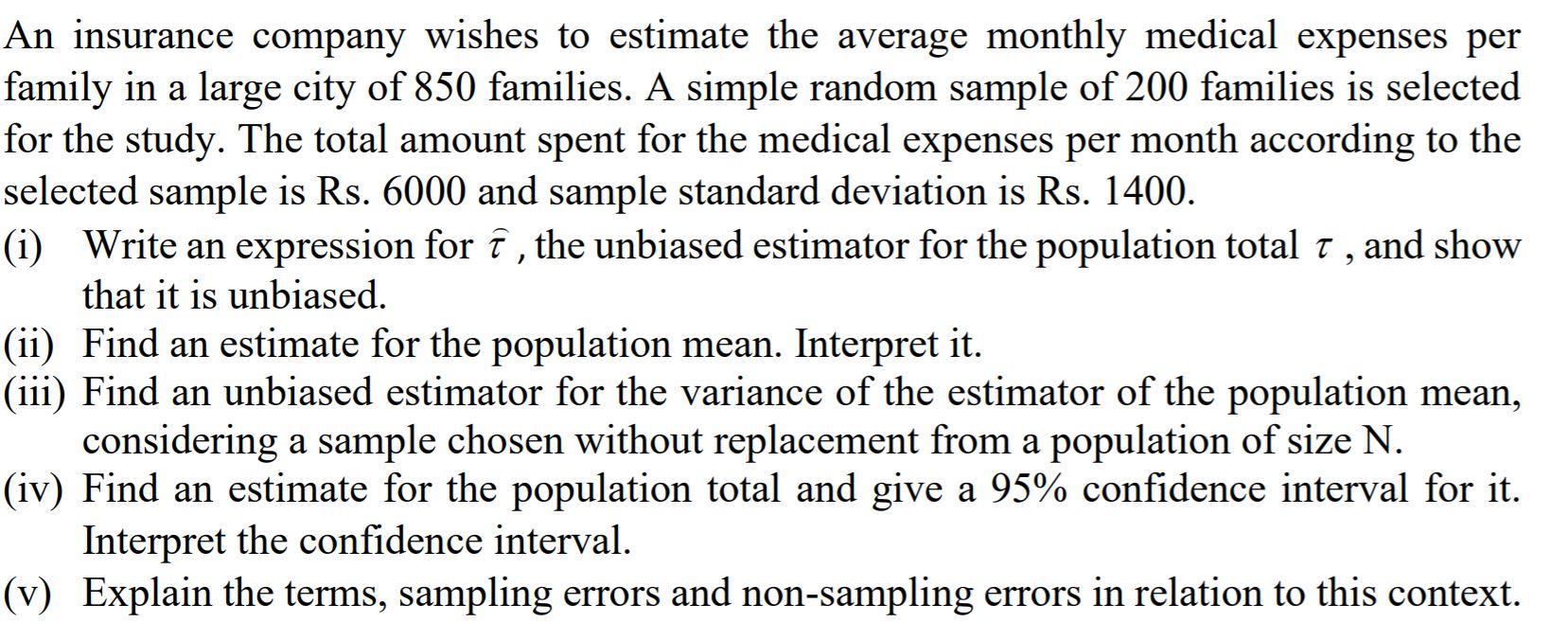 Solved An insurance company wishes to estimate the average | Chegg.com
