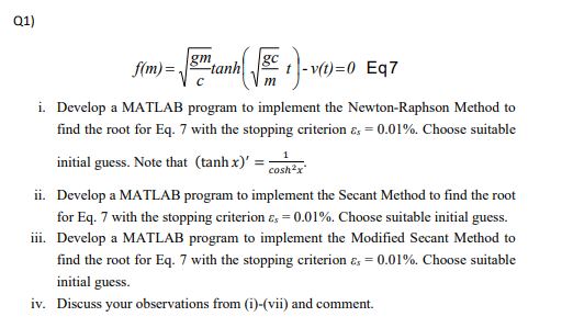 Solved c = 0.25kg/m, g = 9.81 m/s2, v = 36 m/s, t=4s | Chegg.com