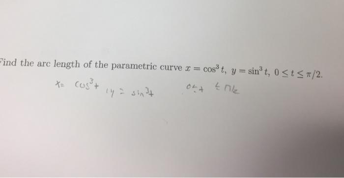 Solved Find the arc length of the parametric curve x = cos^3 | Chegg.com