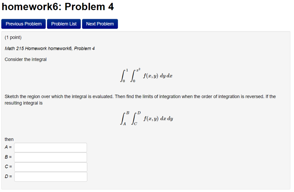 Solved homework6: Problem 4 Previous Problem Problem List | Chegg.com Solved homework6: Problem 4 Previous Problem Problem List | Chegg.com