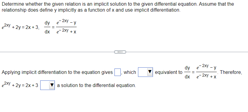 Solved Determine Whether The Given Relation Is An Implicit