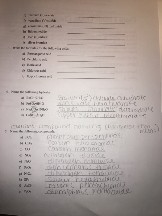 Solved e) titanium (II) acetate f) vanadium (V) sulfide g) | Chegg.com