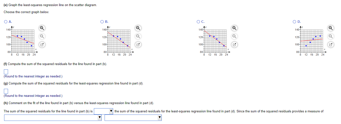 Complete parts (a) through ( h ) for the data below. | Chegg.com
