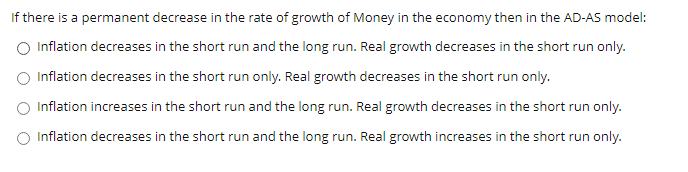 Solved If there is a permanent decrease in the rate of | Chegg.com