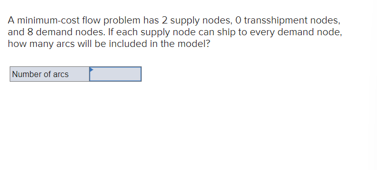 Solved A minimum-cost flow problem has 2 supply nodes, 0 | Chegg.com