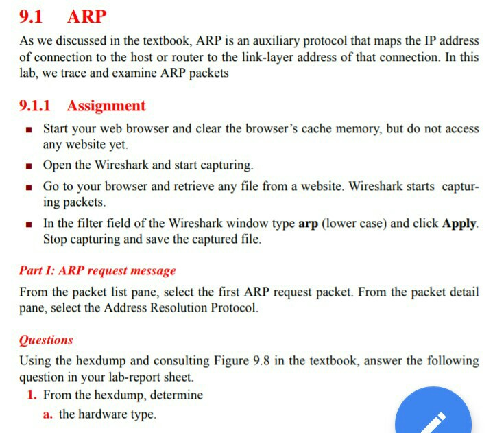 Solved 9.1 ARP As we discussed in the textbook, ARP is an | Chegg.com