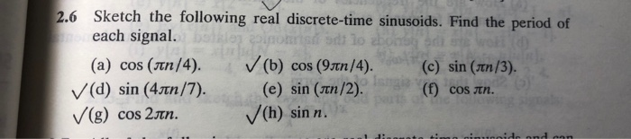 Solved 2.6 Sketch the following real discrete-time | Chegg.com