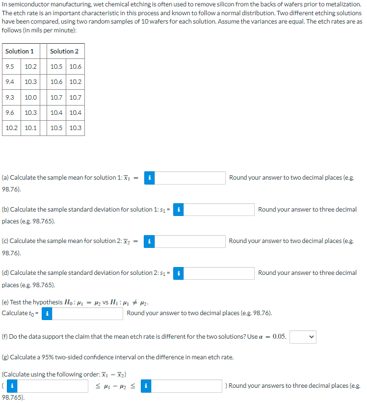 Solved In semiconductor manufacturing, wet chemical etching | Chegg.com