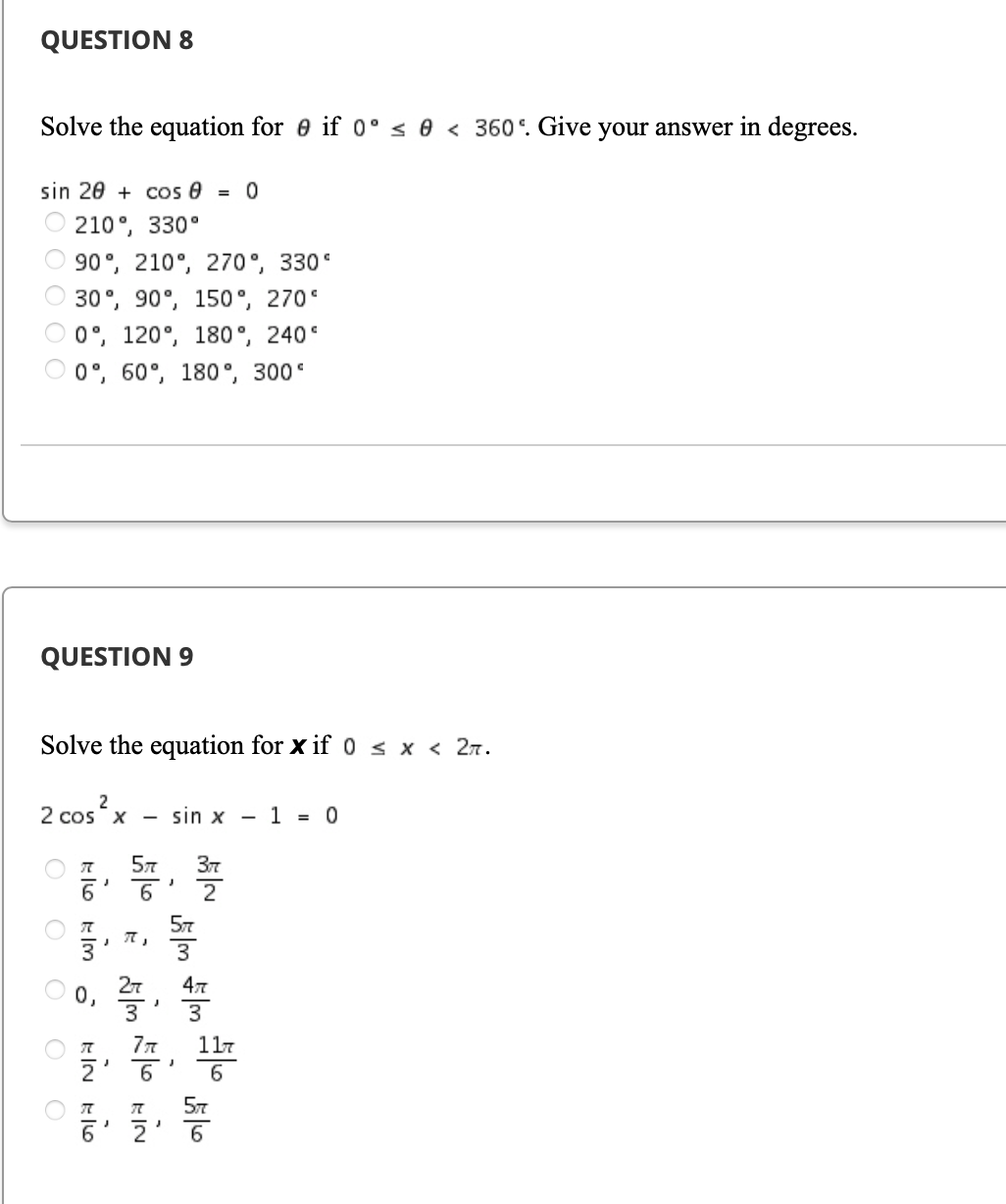 Solved Solve the equation for θ if 0∘≤θ