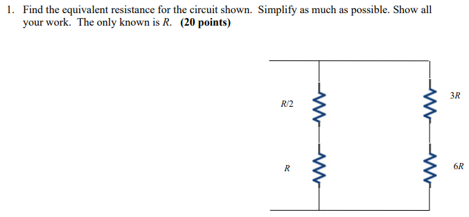 Solved Find the equivalent resistance for the circuit shown. | Chegg.com