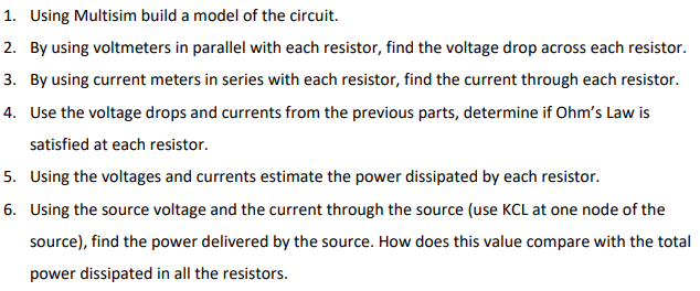 Solved 1. Using Multisim build a model of the circuit. 2. By | Chegg.com
