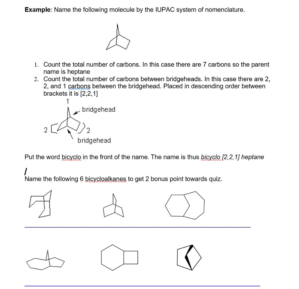 Solved Example: Name the following molecule by the IUPAC | Chegg.com