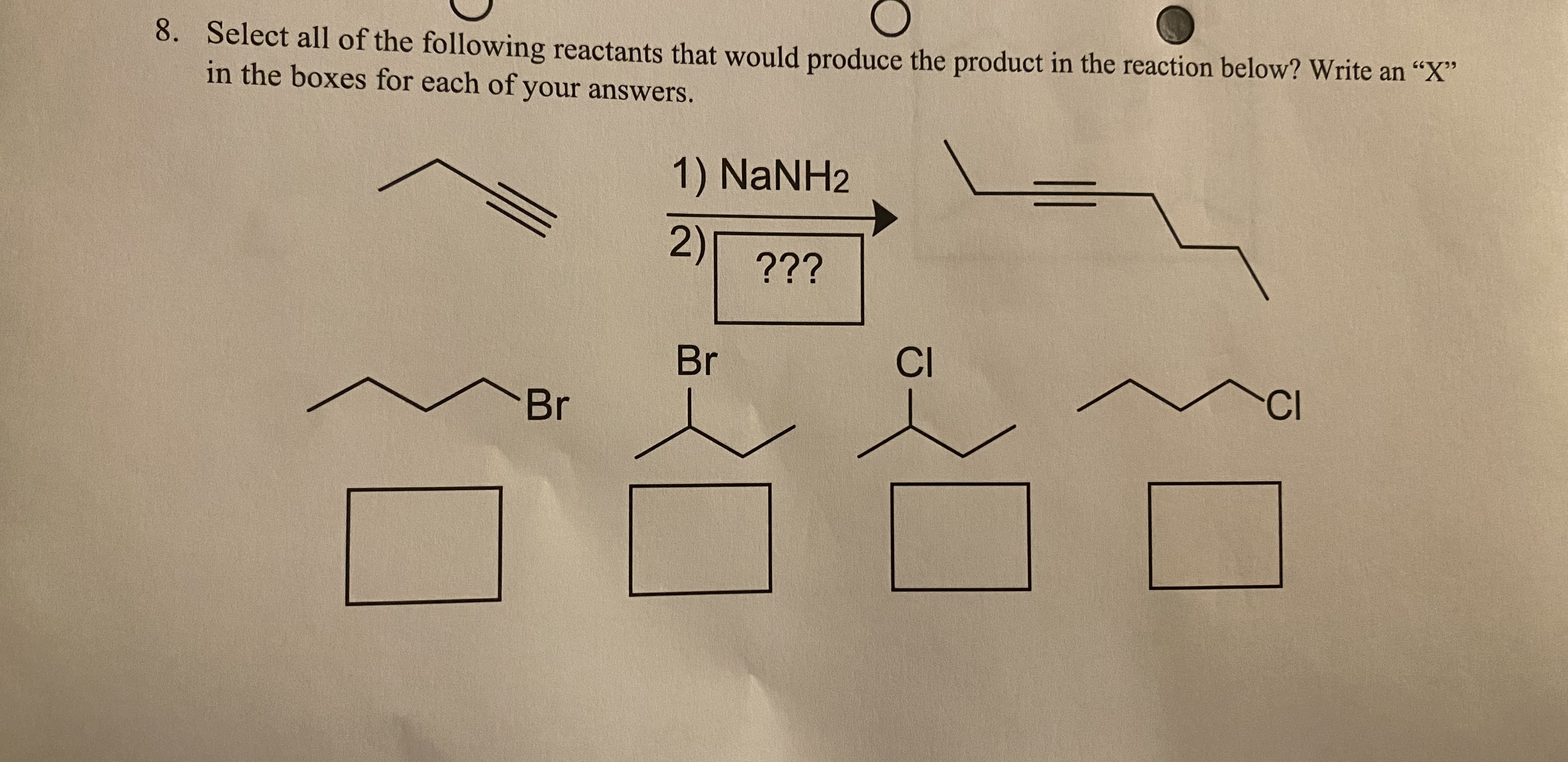 Solved Select all of the following reactants that would | Chegg.com