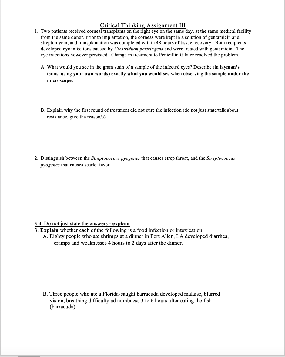 Solved Critical Thinking Assignment III 1. Two patients | Chegg.com