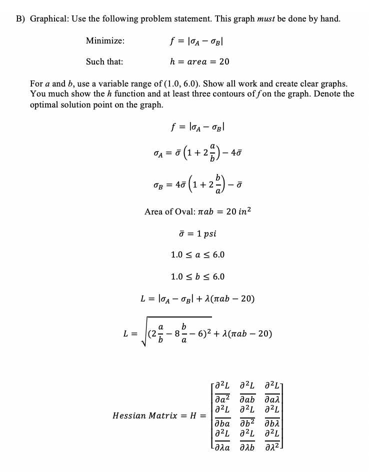 B) Graphical: Use the following problem statement. | Chegg.com