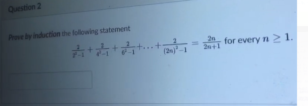 Solved Question 2 Prove by induction the following statement | Chegg.com