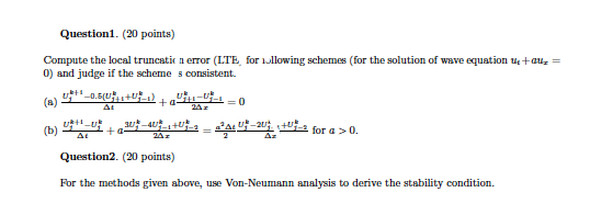 Solved Question1. (20 points) Compute the local truncation | Chegg.com